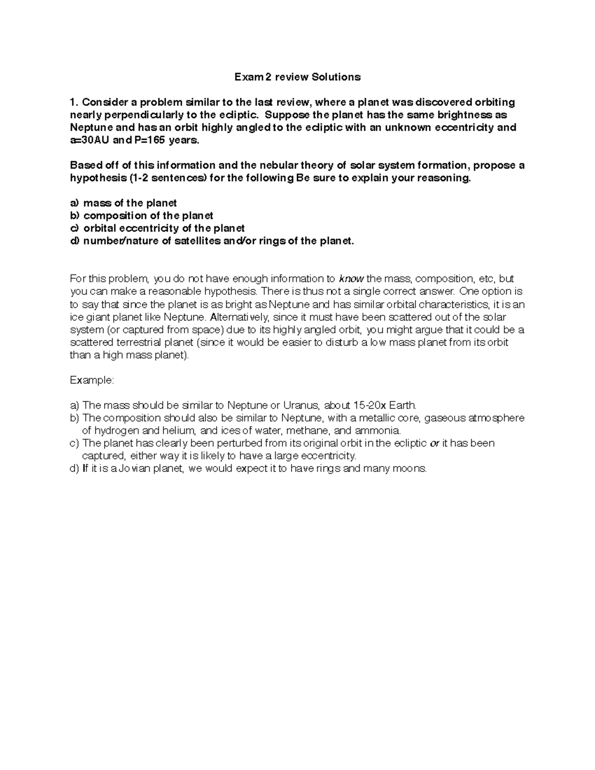 Astronomy Exam2Practice Solutions - PHYS 116 - Studocu