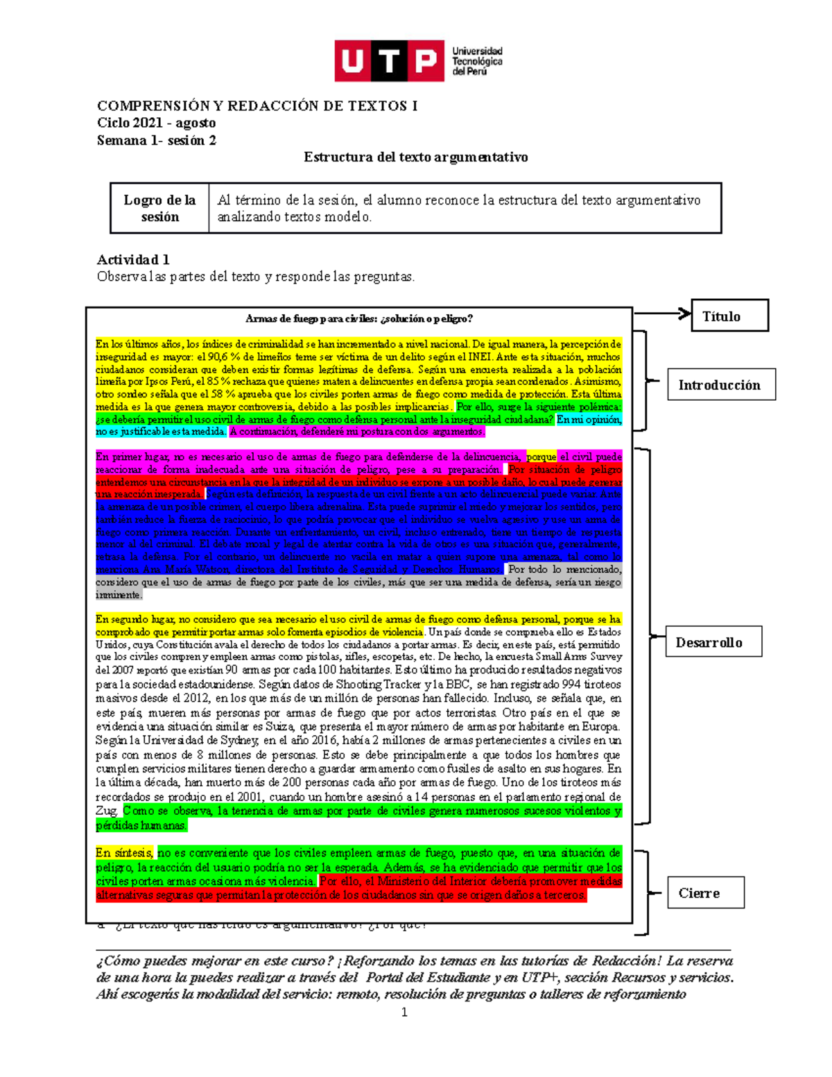 S01-s2-Material. Estructura del texto Resuelto - COMPRENSIÓN Y ...