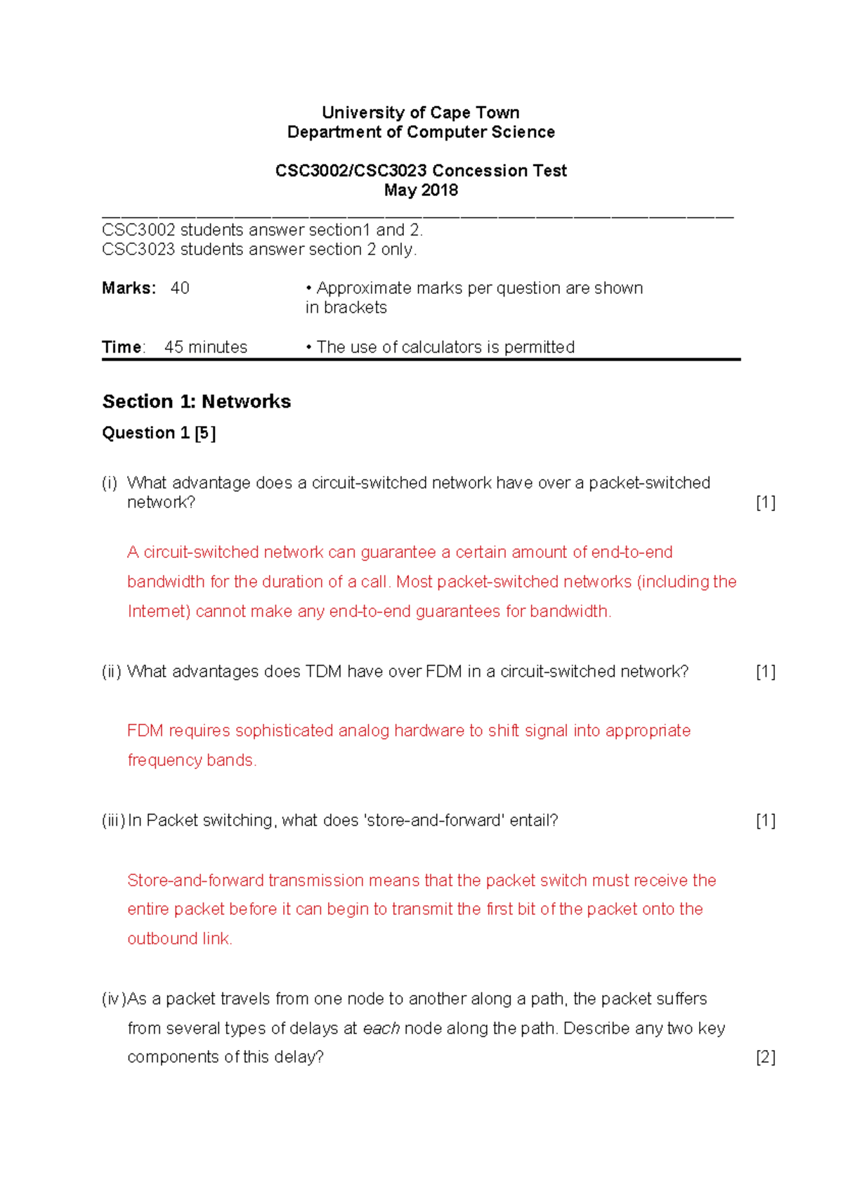 Formatted CS 3002F2018 Test3Memo - University of Cape Town Department ...