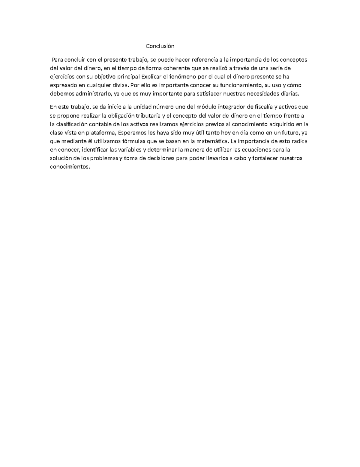 Conclusión - conclusion de trabajo modulo 1 integrador de fundamentos - Conclusión Para concluir ...