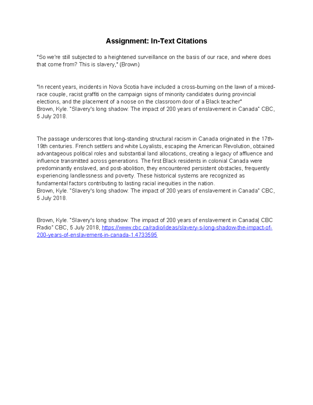 UNIT 2 Assignment 2 - Assignment: In-Text Citations "So we're still ...