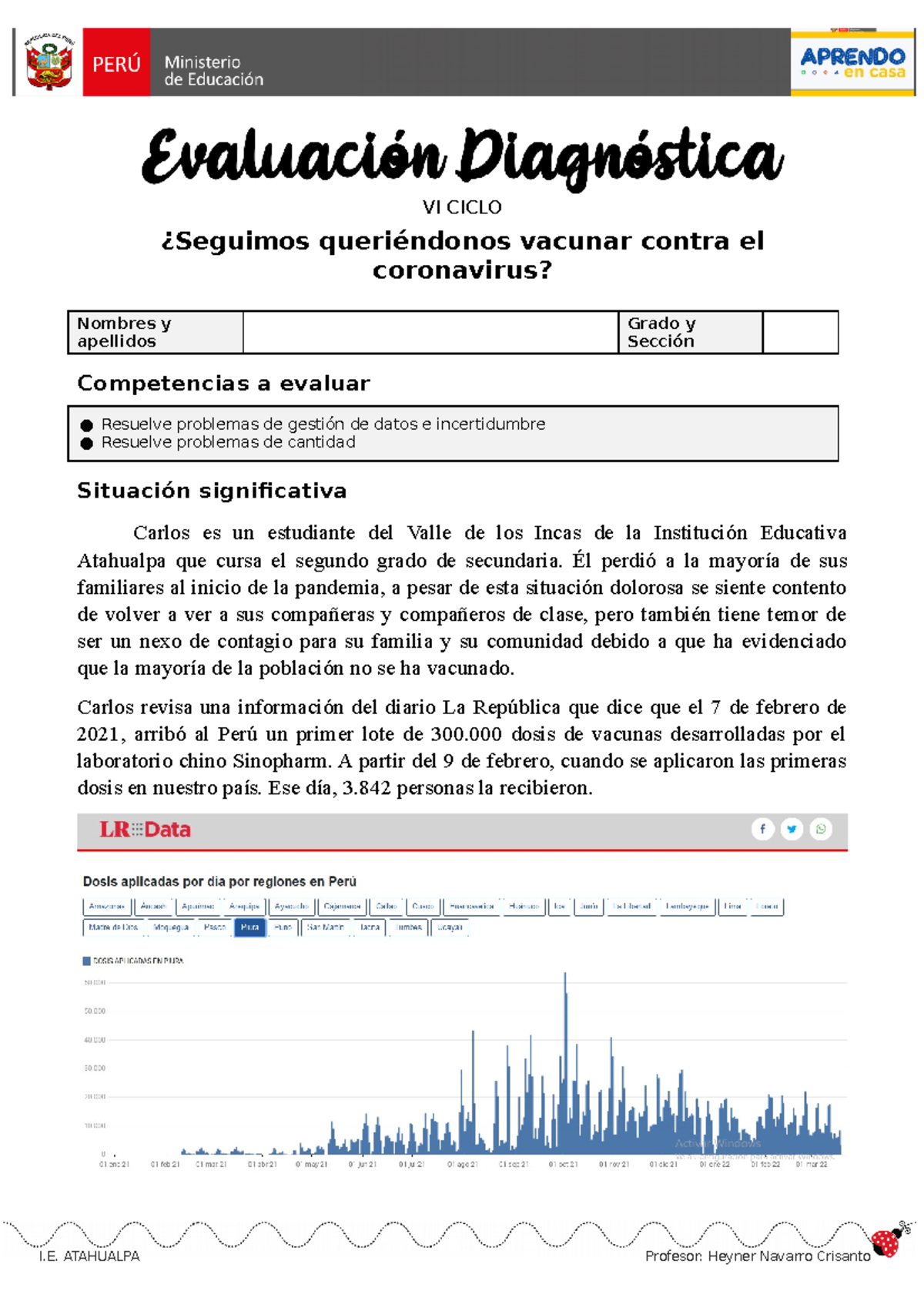 Evaluacion Diagnostica Matemática VII Ciclo - VI CICLO ¿Seguimos ...