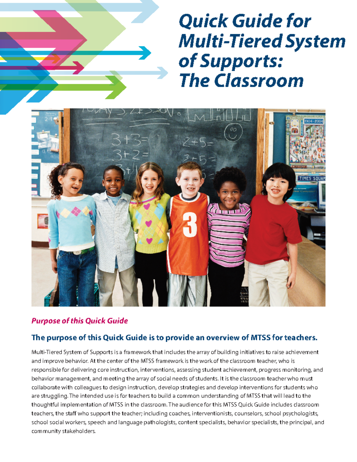 Classroom Mtssquick Guide - Quick Guide for Multi-Tiered System of ...