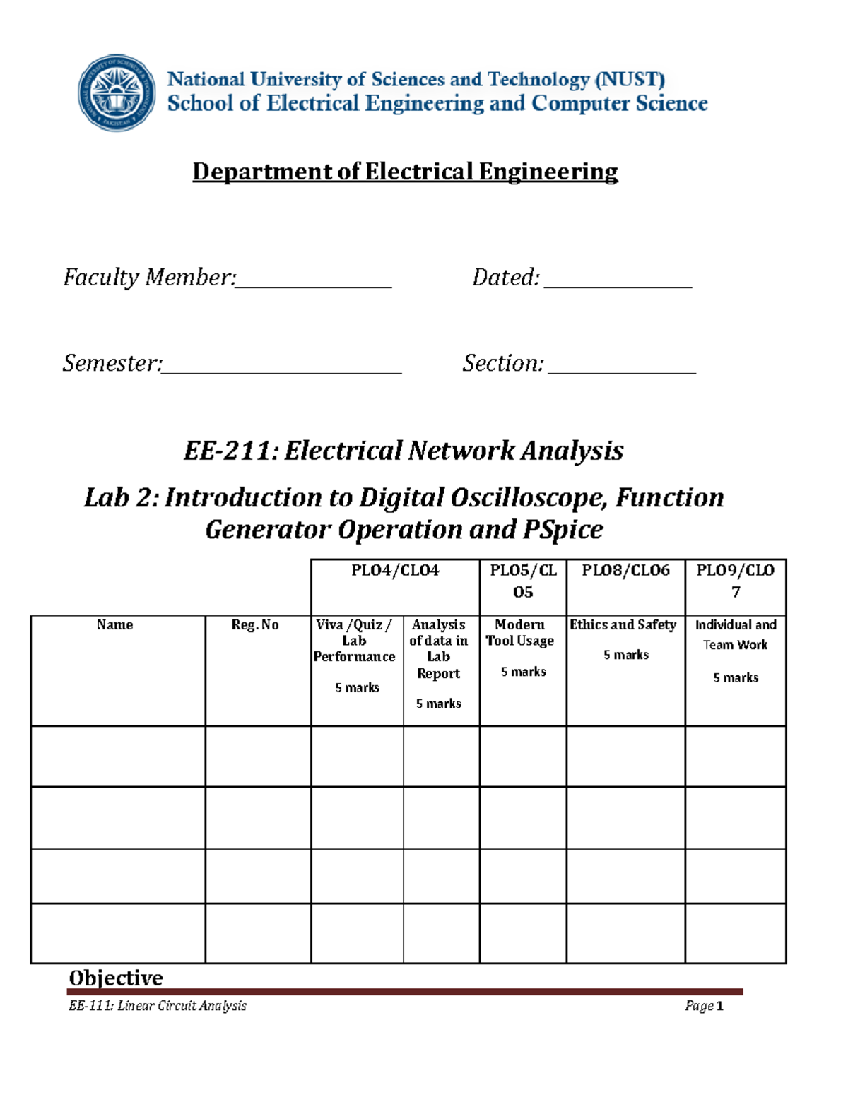 Lab2 - electrical network analysis lab reports - Department of ...