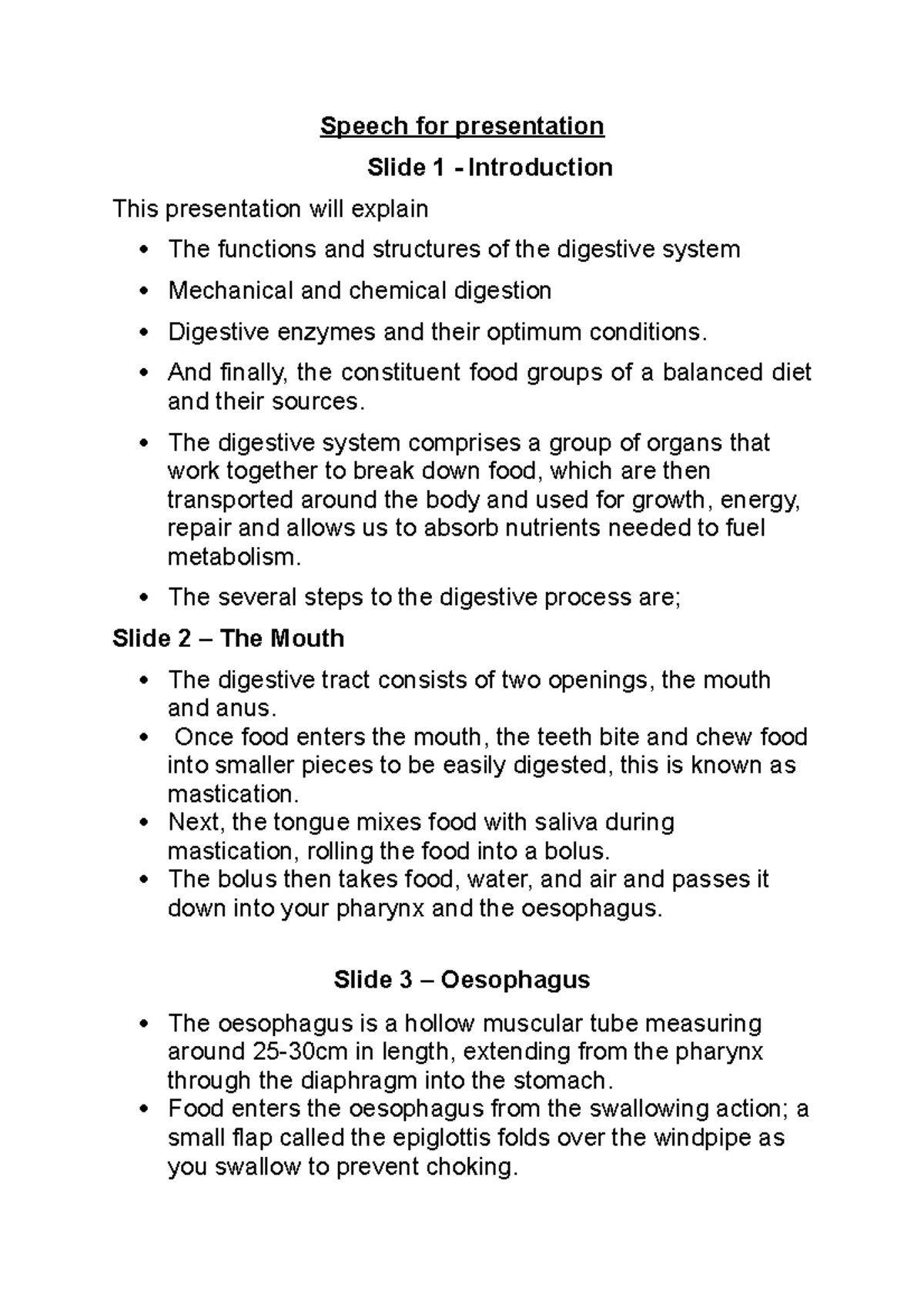 Speech for unit 7 PowerPoint presentation - Speech for presentation ...