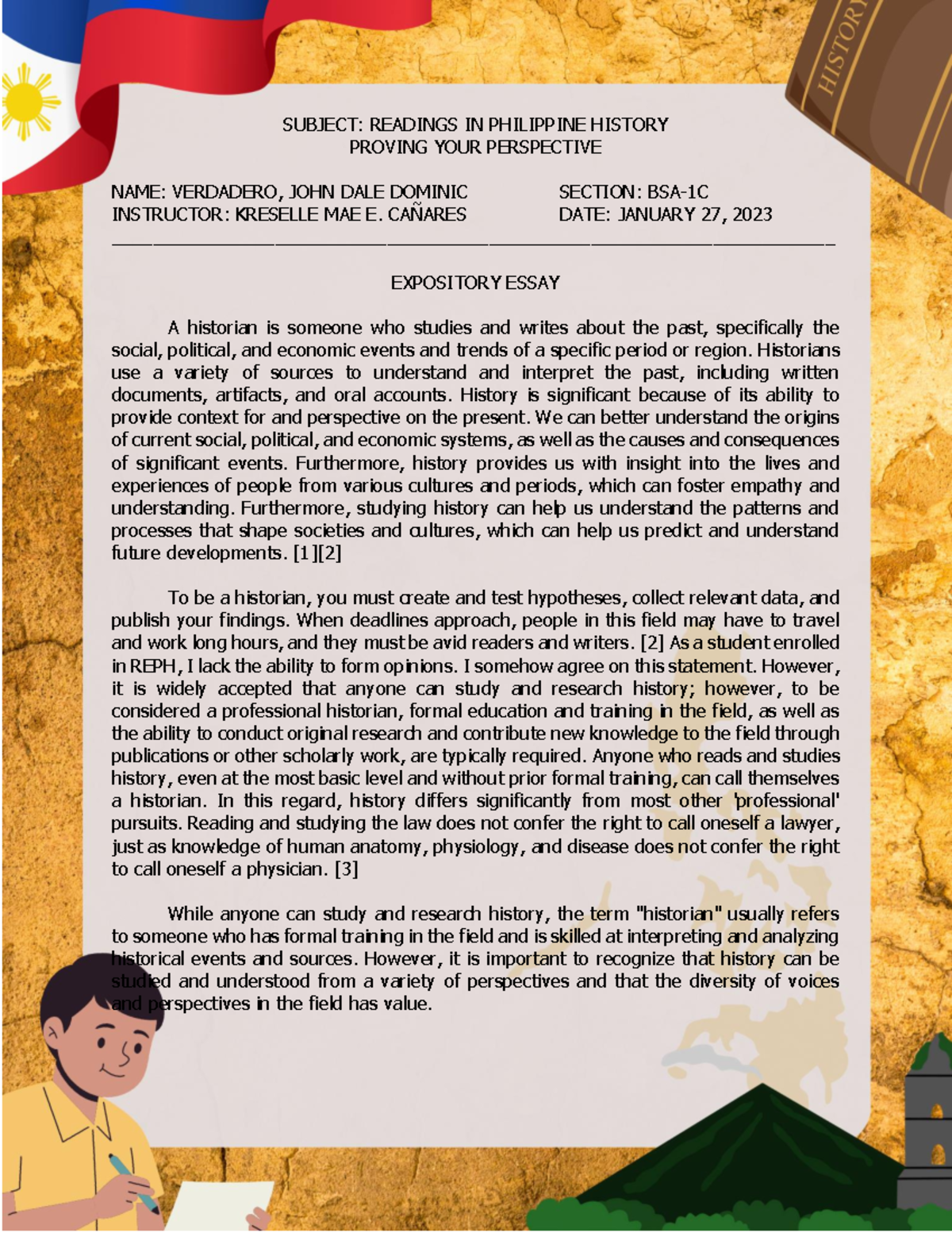 Verdadero JOHN DALE Dominic BSA-1C REPH Activity 1 - SUBJECT: READINGS ...