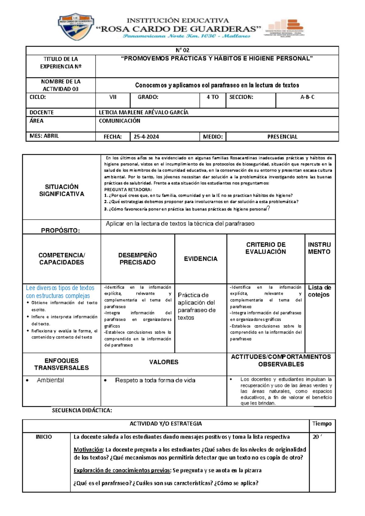 Sesion 3 - AYUDA PARA CONOCER EL TEMA - SITUACIÓN SIGNIFICATIVA En los ...