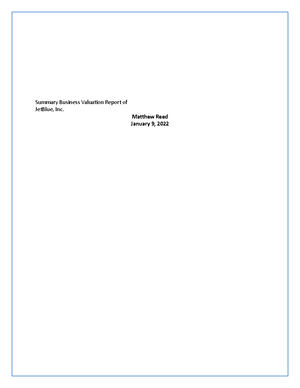 ACC-345 3-1 Final Milestone - Summary Business Valuation Report of ...