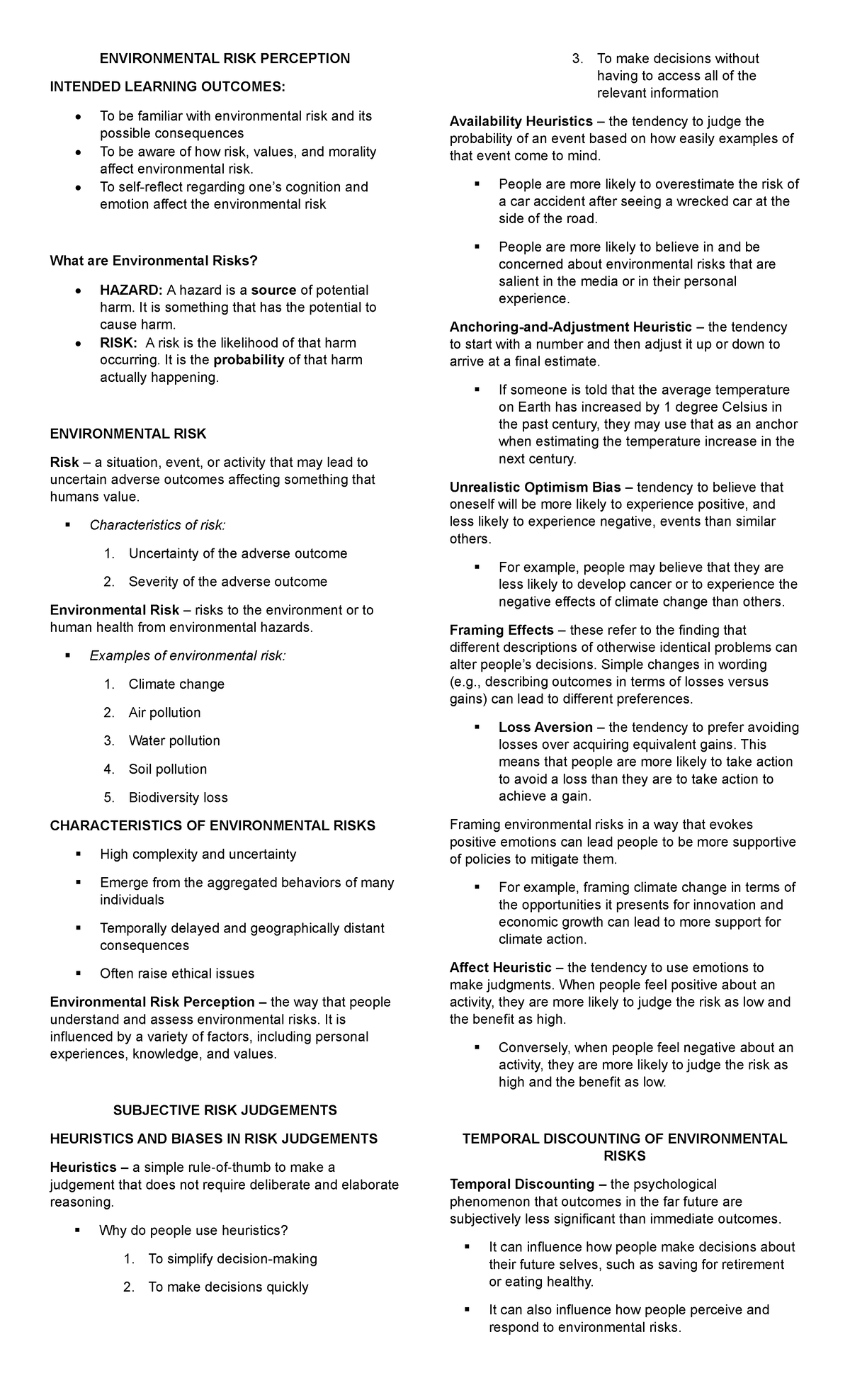 Environmental RISK Perception-1 - ENVIRONMENTAL RISK PERCEPTION ...