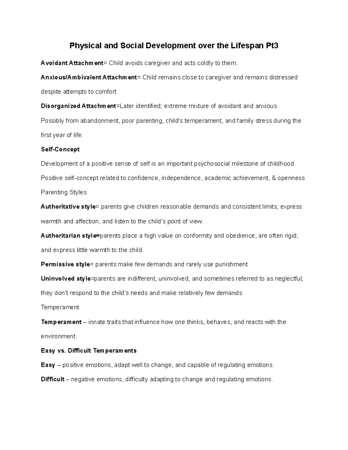 Physical and Social Development over the Lifespan pt 3 - Physical and ...