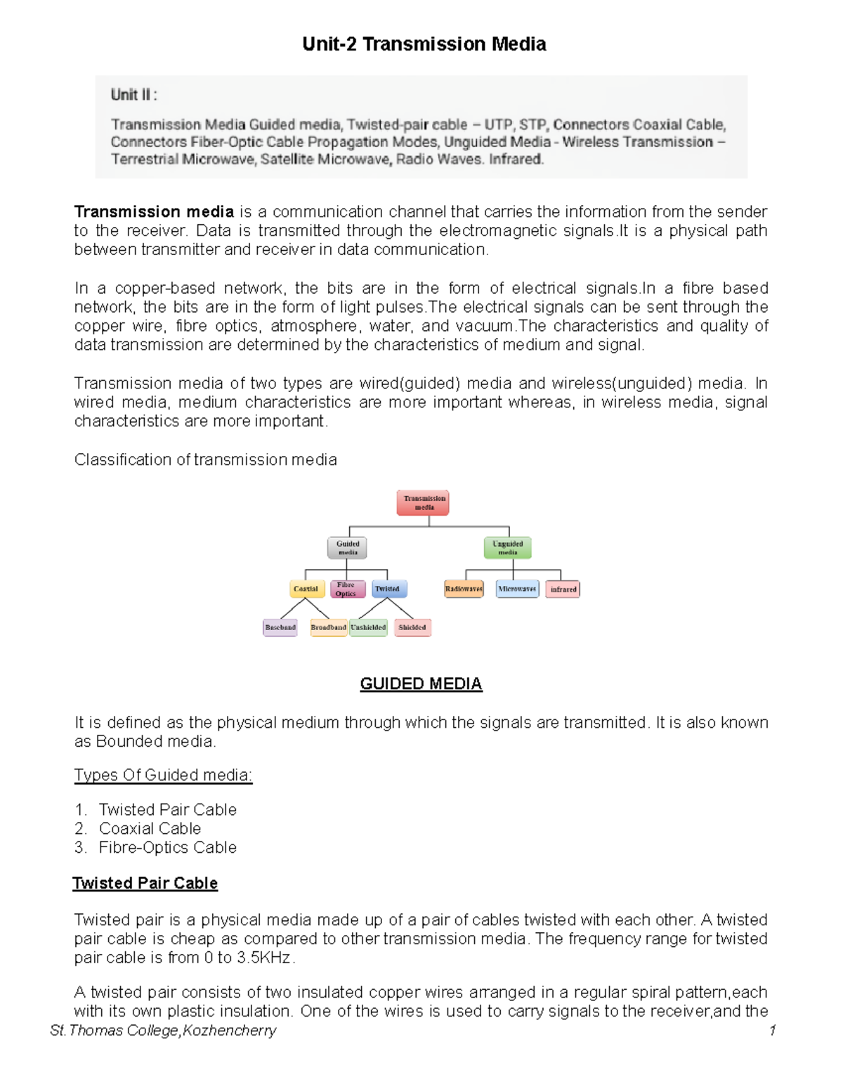 S2 DC unit-2 Transmission media - Unit-2 Transmission Media ...