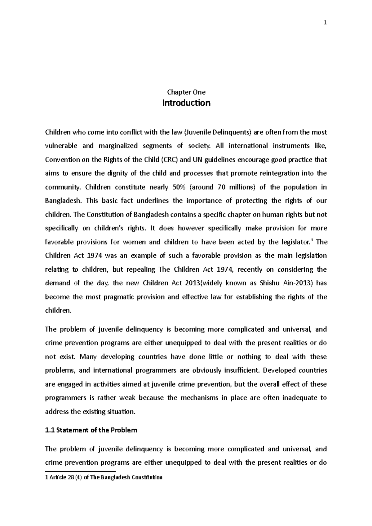 Juvenile Delinquency - Chapter One Introducion Children who come into ...