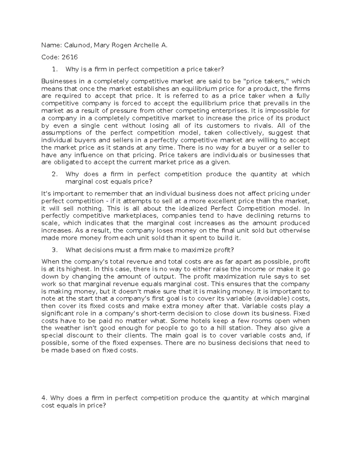 BE313 Q3 Calunod - QUIZ - Name: Calunod, Mary Rogen Archelle A. Code ...