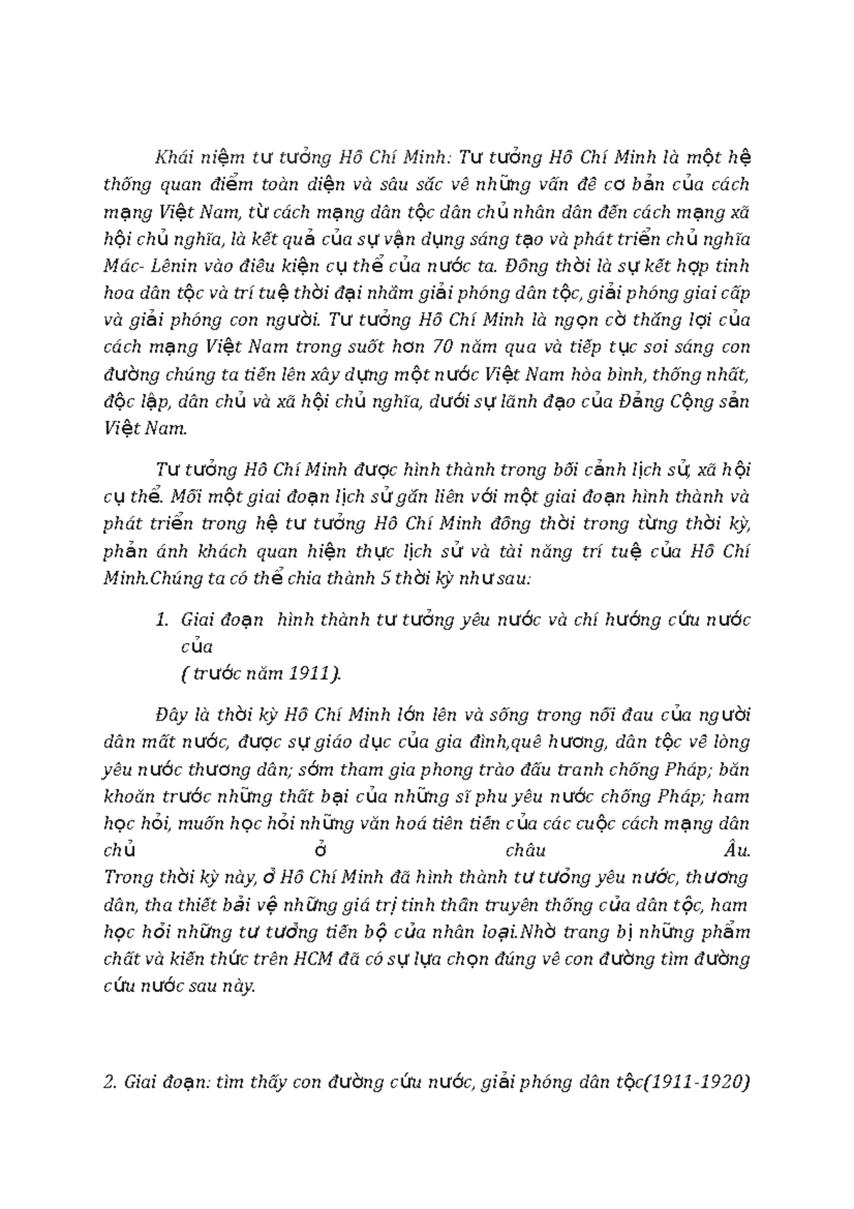 Qua trinh hinh thanh va phat trien tu tuong HO CHI MINH - Khái ni ệm t ư t ưởng Hồồ Chí Minh : T ...