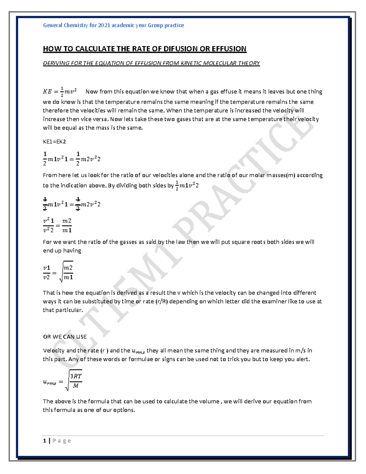 HOW TO Calculate THE RATE OF Difusion OR Effusion - HOW TO CALCULATE ...