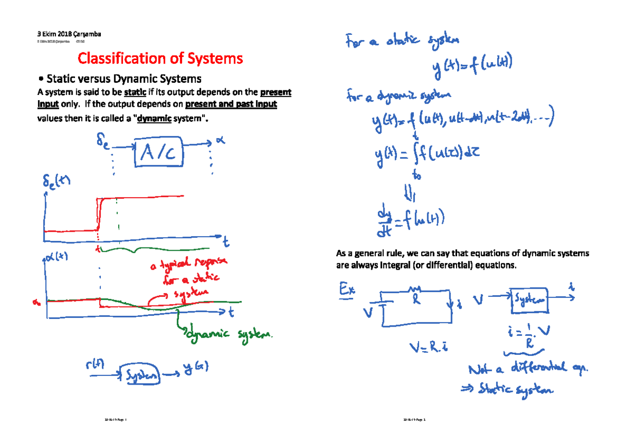 2018 - Lecture notes 1 - System Dynamics - 2018 - 19 Page 1 2018 - 19 ...