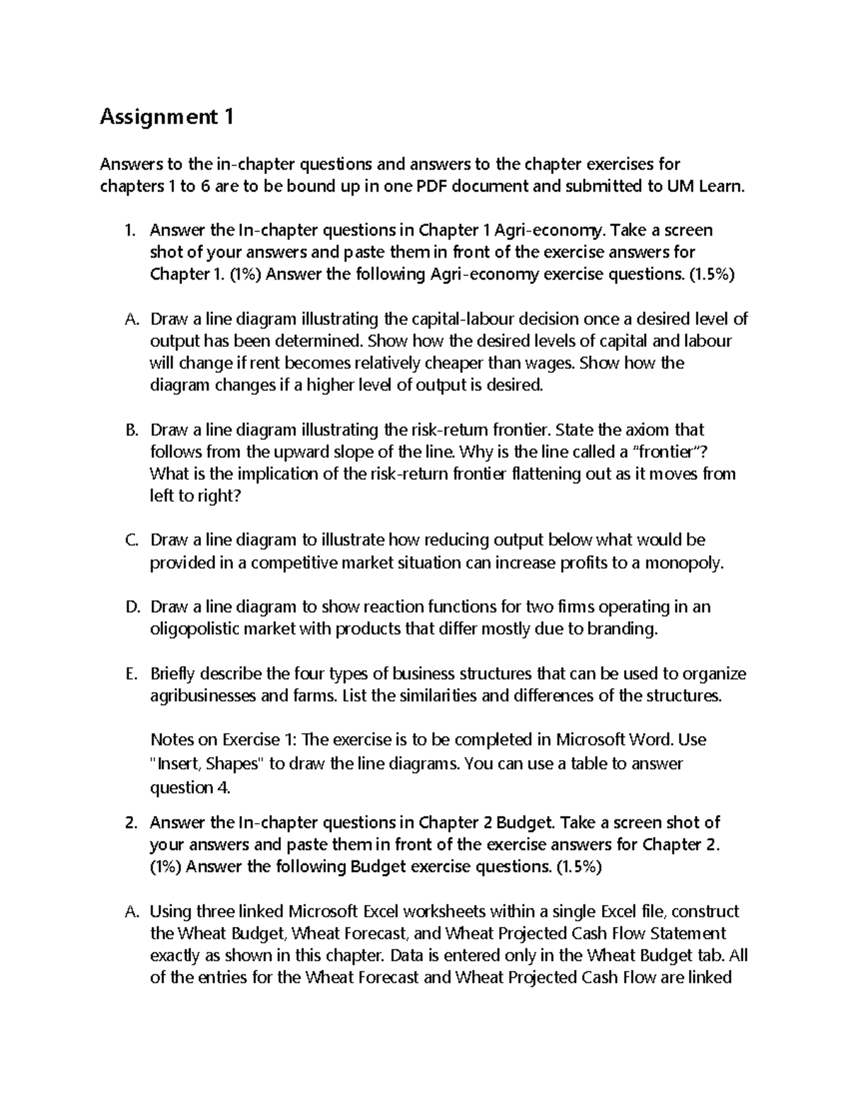 Assignment 1 Ch1 6 Assignment 1 Answers To The In Chapter Questions And Answers To The 