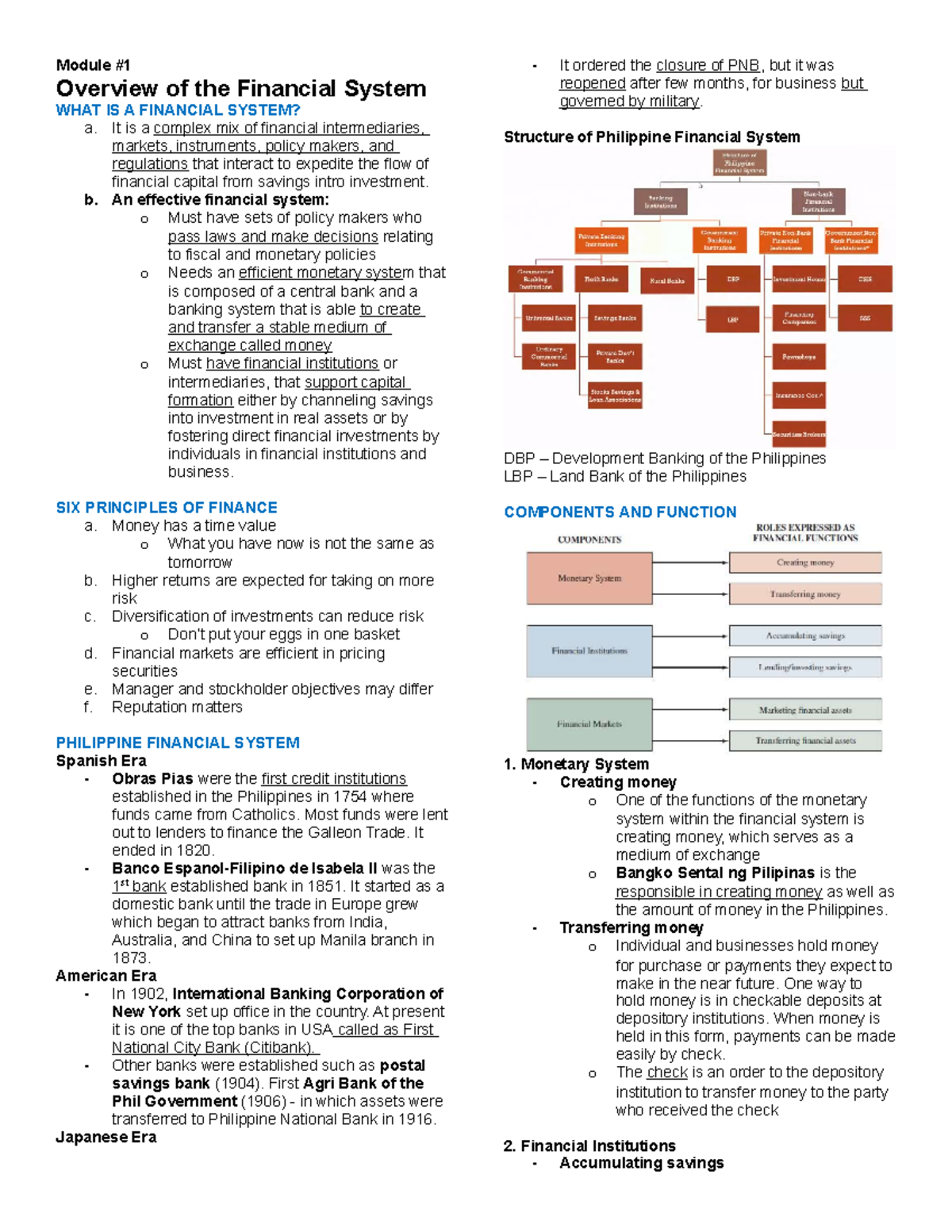 Reviewer in Financial Market (Midterms) Module 1-5 - Module # Overview ...