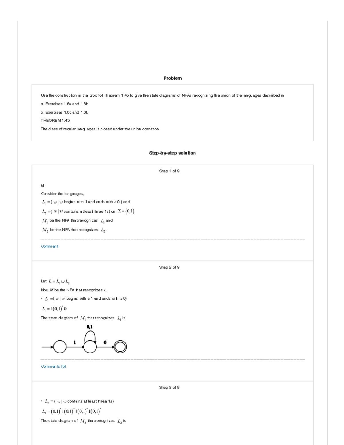 8 - theory of automata chapter#1 question 8 - Problem Use the ...