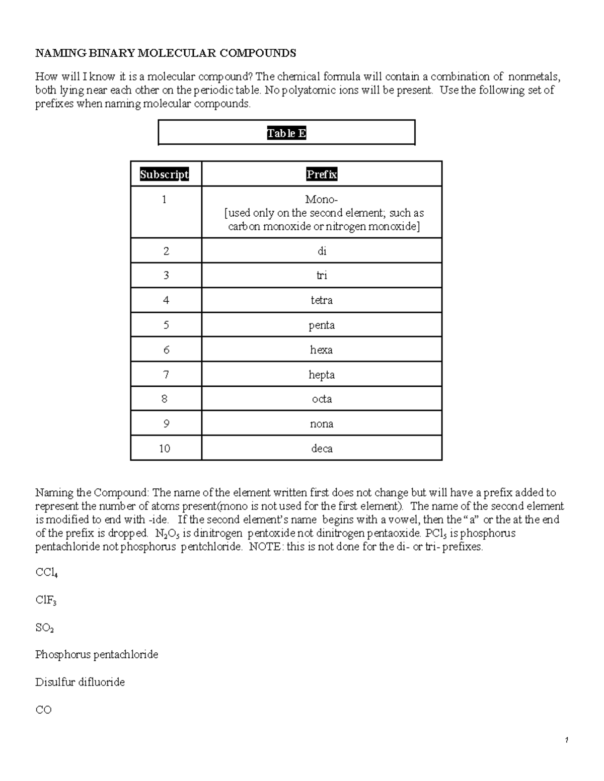 Pages 10 14 Chemical Nomenclature Notes NAMING BINARY MOLECULAR pages-10-14-chemical-nomenclature-notes-naming-binary-molecular