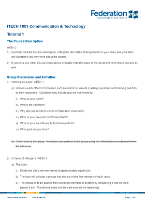 Tut02-Week03 - Tutorial - Week 03 Tutorial Questions (from Chap1 and ...