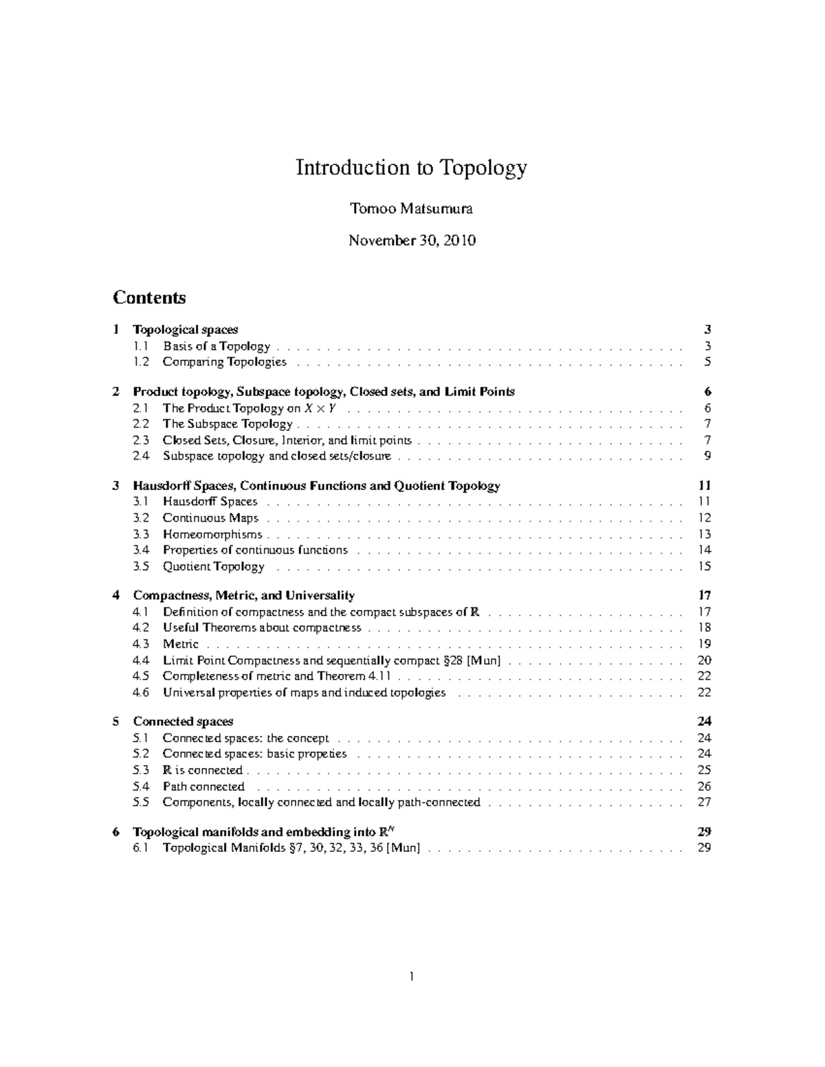 Intro To Topology - Practicing math - Introduction to Topology ...