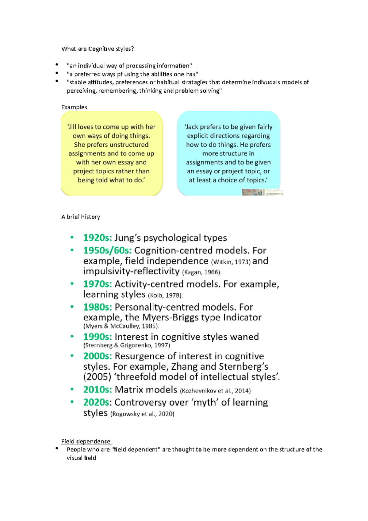 What are Cognitive styles - What are Cognitive styles? "an individual ...