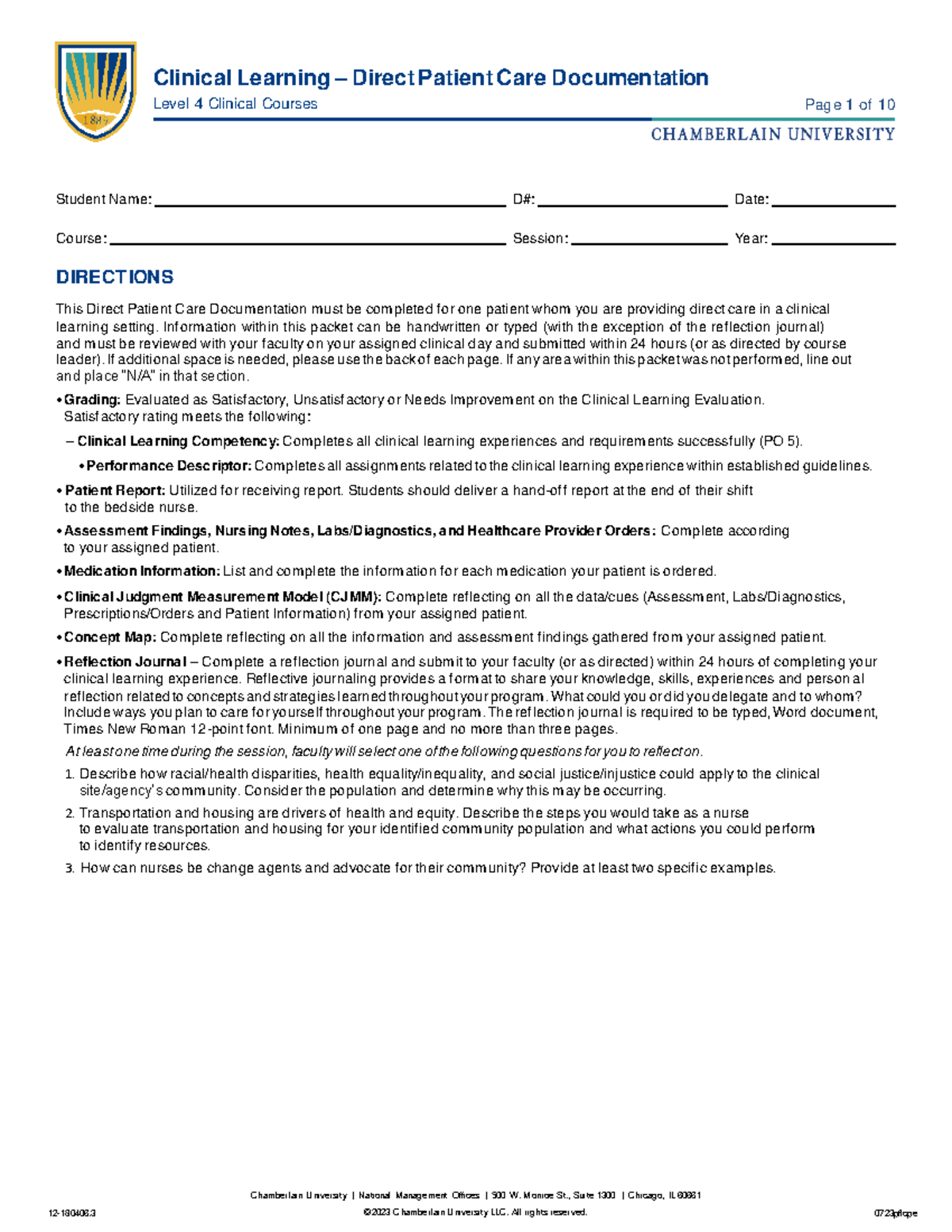 1 - information about clinical performance - Level 4 Clinical Courses ...