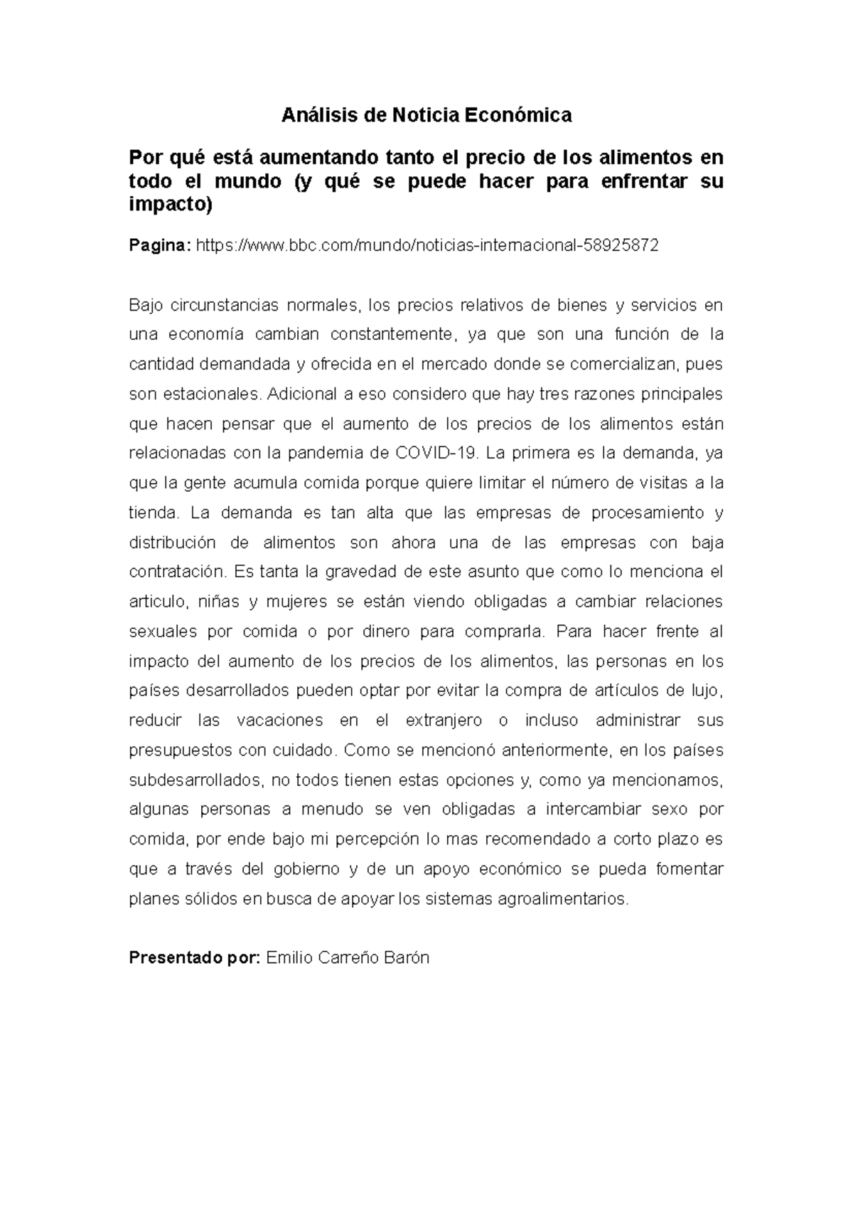 Análisis de Noticia Económica descriptivo y analisado - Análisis de ...