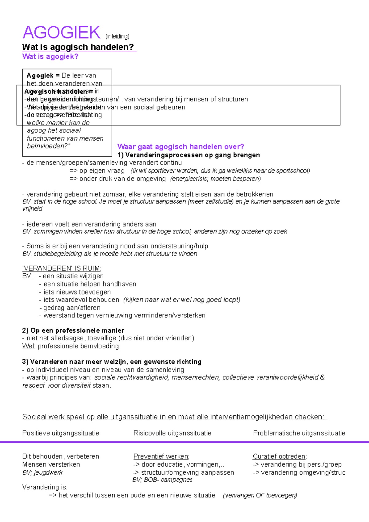 Wat is agogisch handelen? - AGOGIEK (inleiding) Wat is agogisch ...