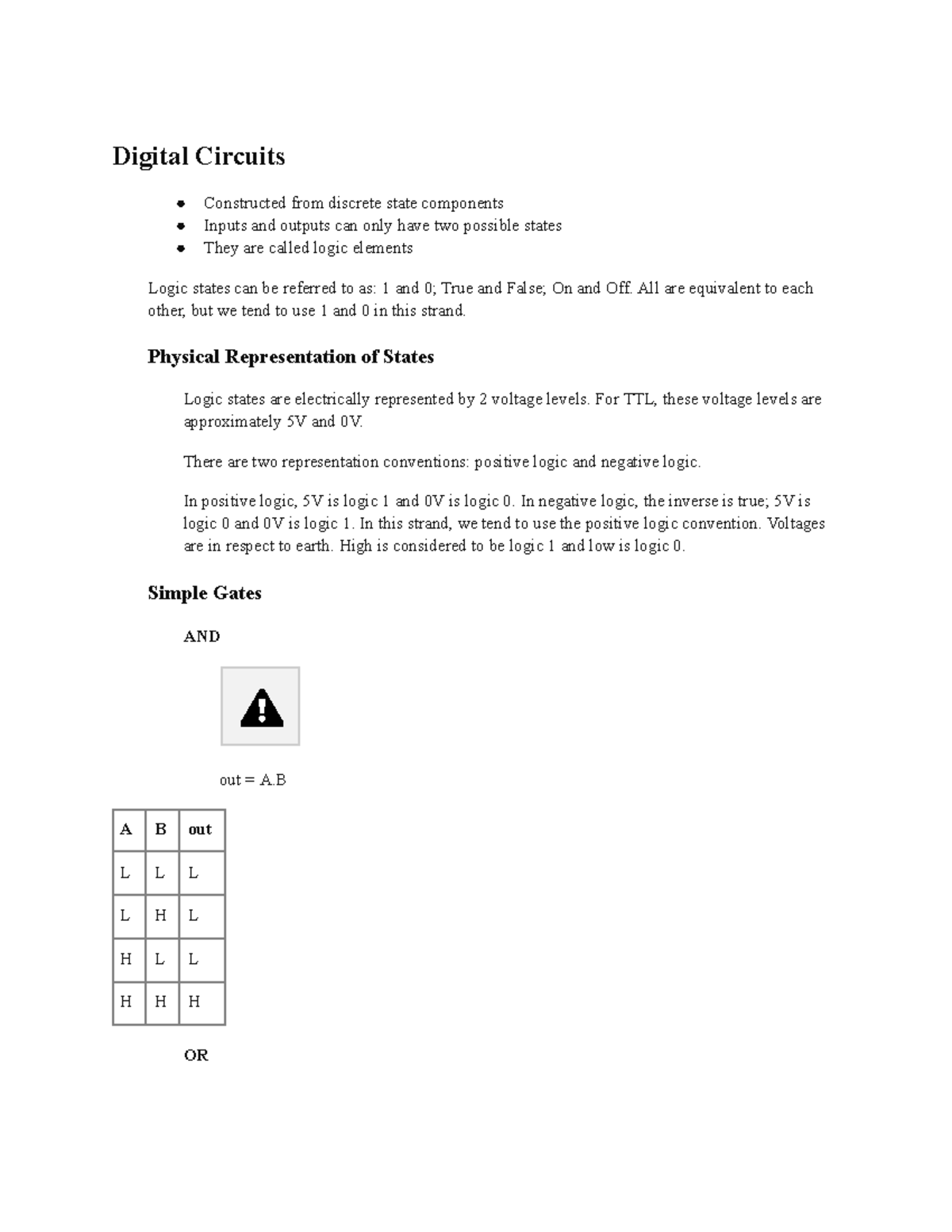 Digital Circuits - Digital Circuits Constructed from discrete state ...
