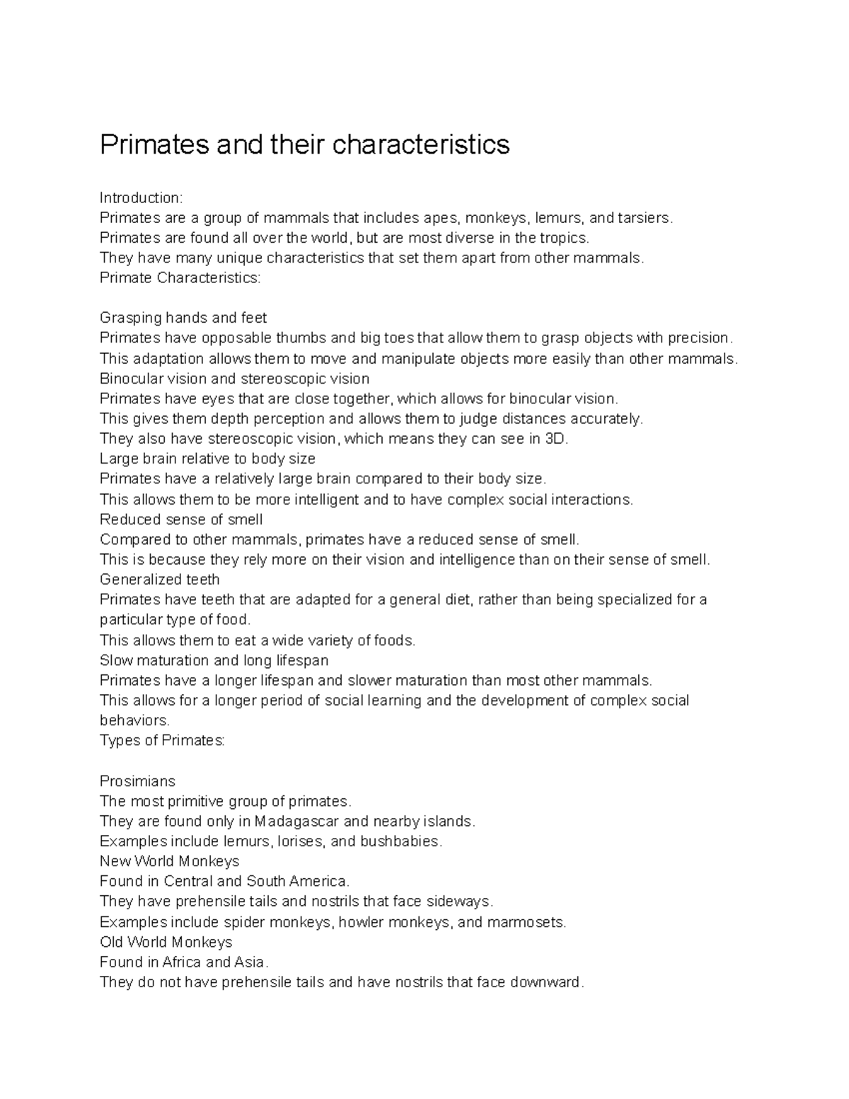 Introduction to Physical Anthropology (ANT-1010) Lecture 78 - Primates ...