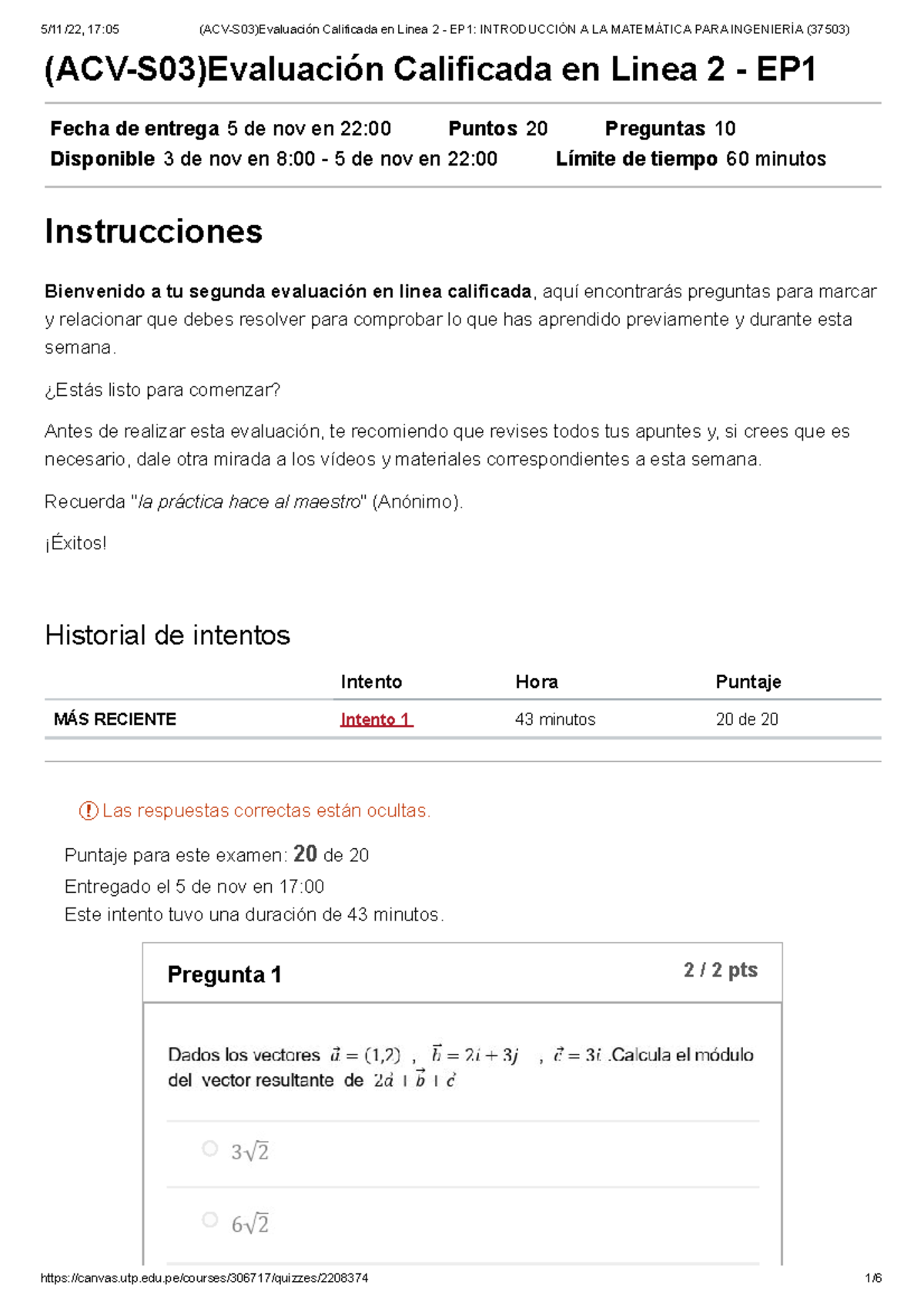 (ACV-S03)Evaluación Calificada en Linea 2 - EP1 Introducción A LA Matemática PARA Ingeniería ...