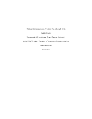 Cultural Communication Practices Paper Proposal - Chinese culture has ...