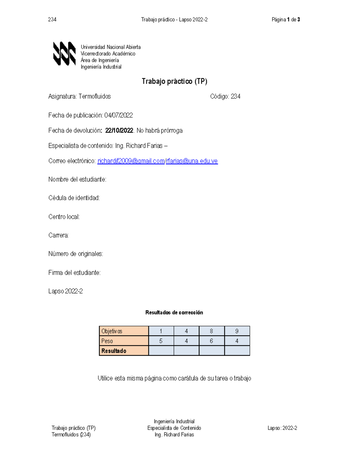 TP 234 20222 - materia de ingeniería industrial - IngenierÌa Industrial Trabajo pr·ctico (TP ...