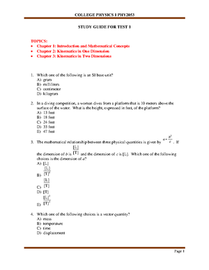College Physics 4 - Notes - 1 CHAPTER 3 KINEMATICS IN TWO DIMENSIONS ...