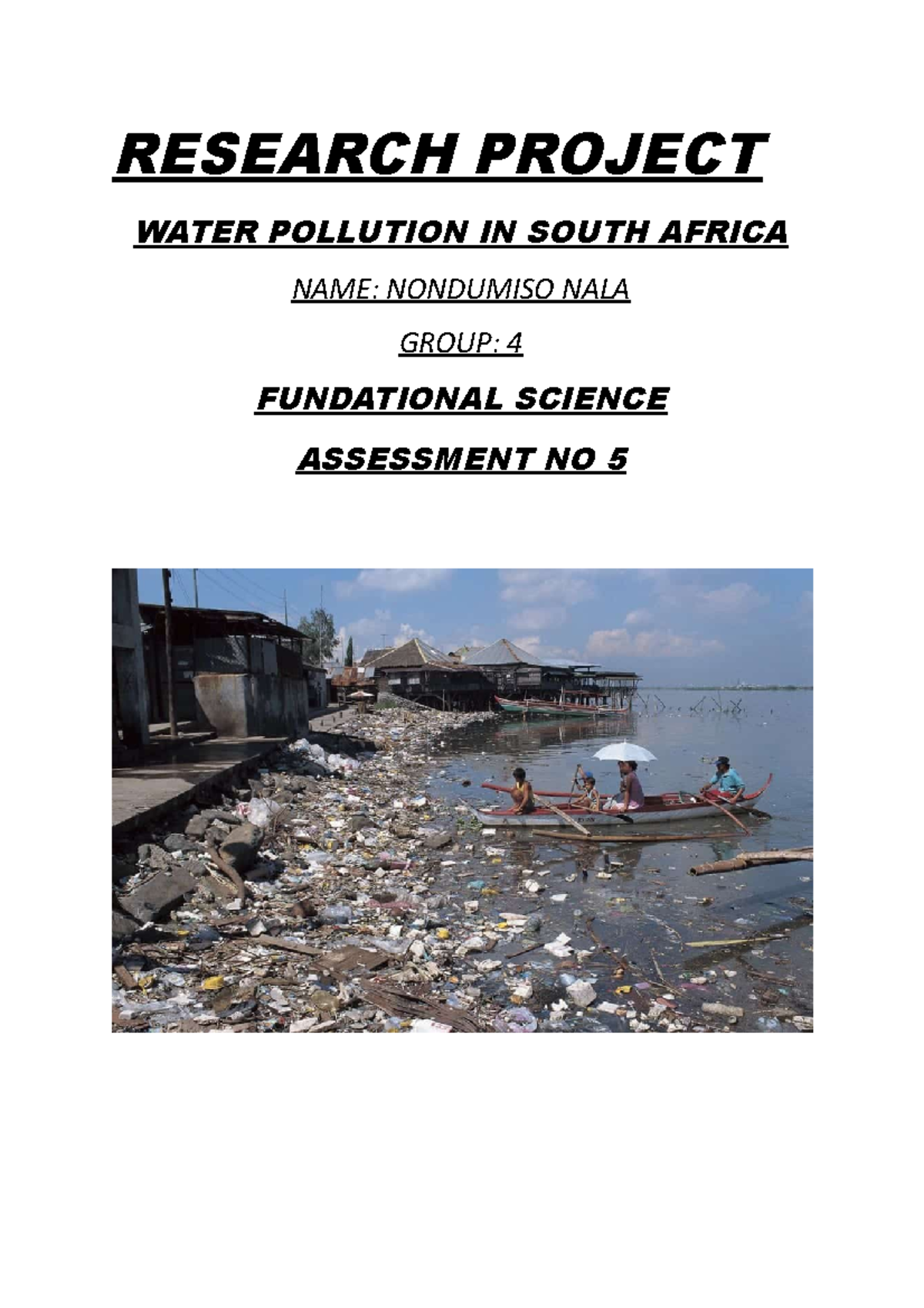 Research Project - make it easy to study - RESEARCH PROJECT WATER ...