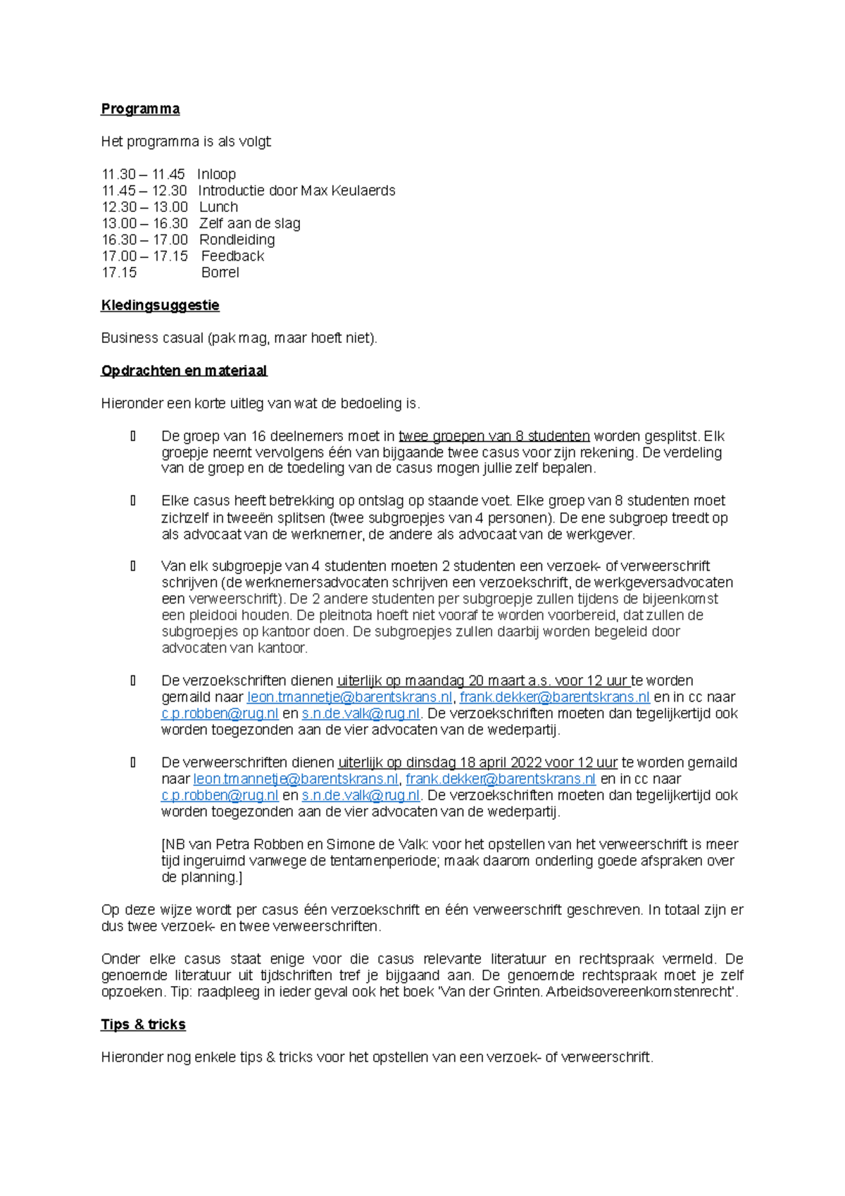 2023 - Programma en instructie Barents Krans - Programma Het programma ...