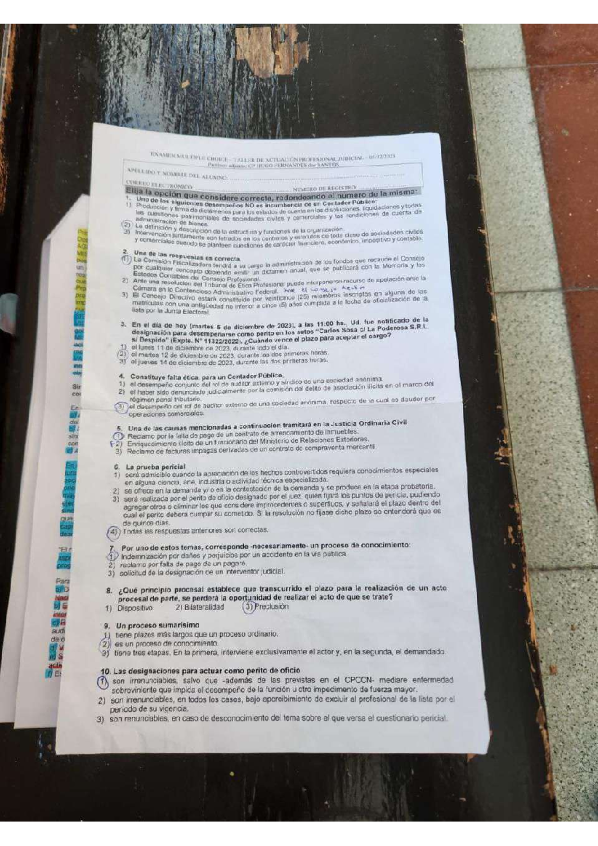 Modelo Final Choice Judicial - EXAMEN CHOICE TALLER DE ACTUACIÓN ...