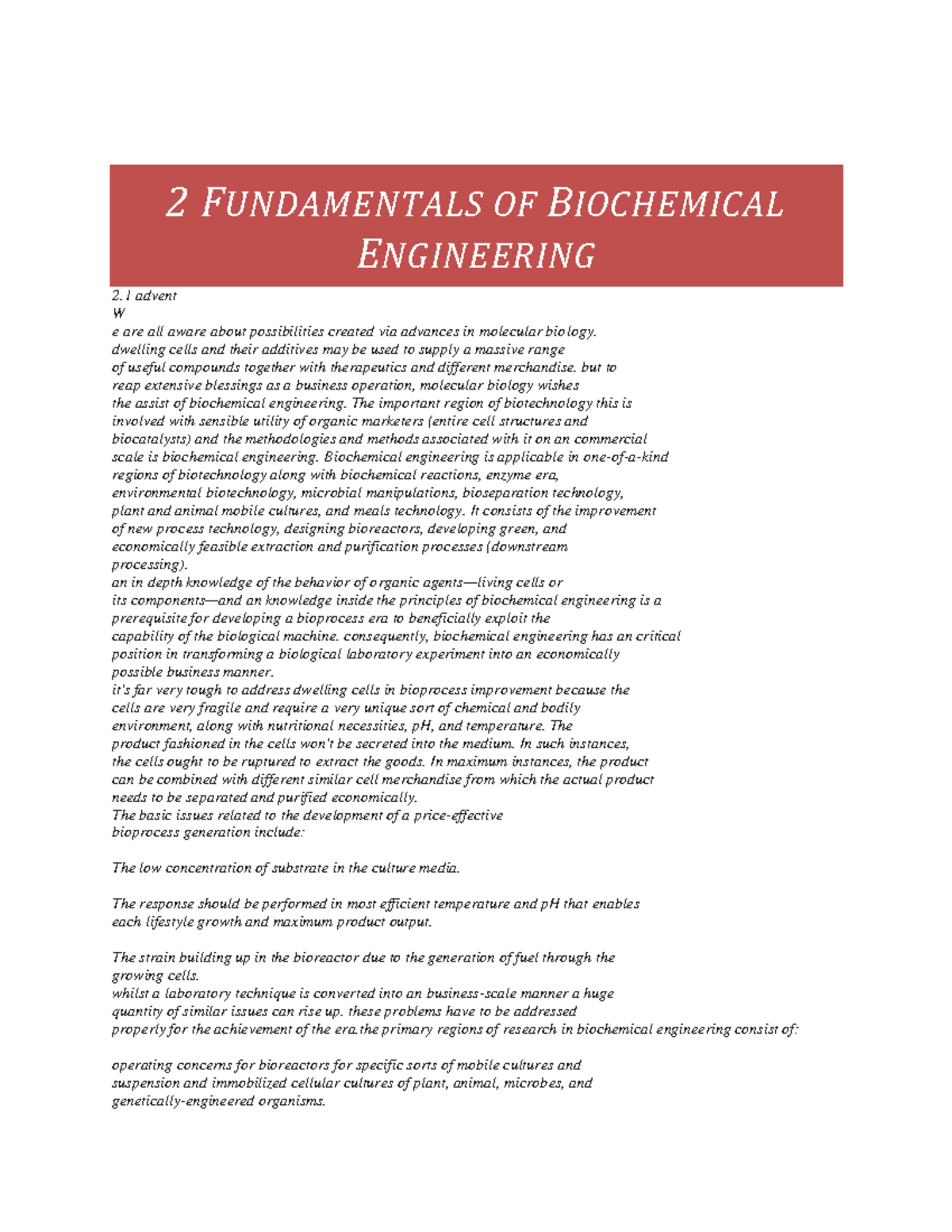 2 Fundamentals OF Biochemical Engineering - 2 FUNDAMENTALS OF BIOCHEMICAL ENGINEERING 2 advent W ...