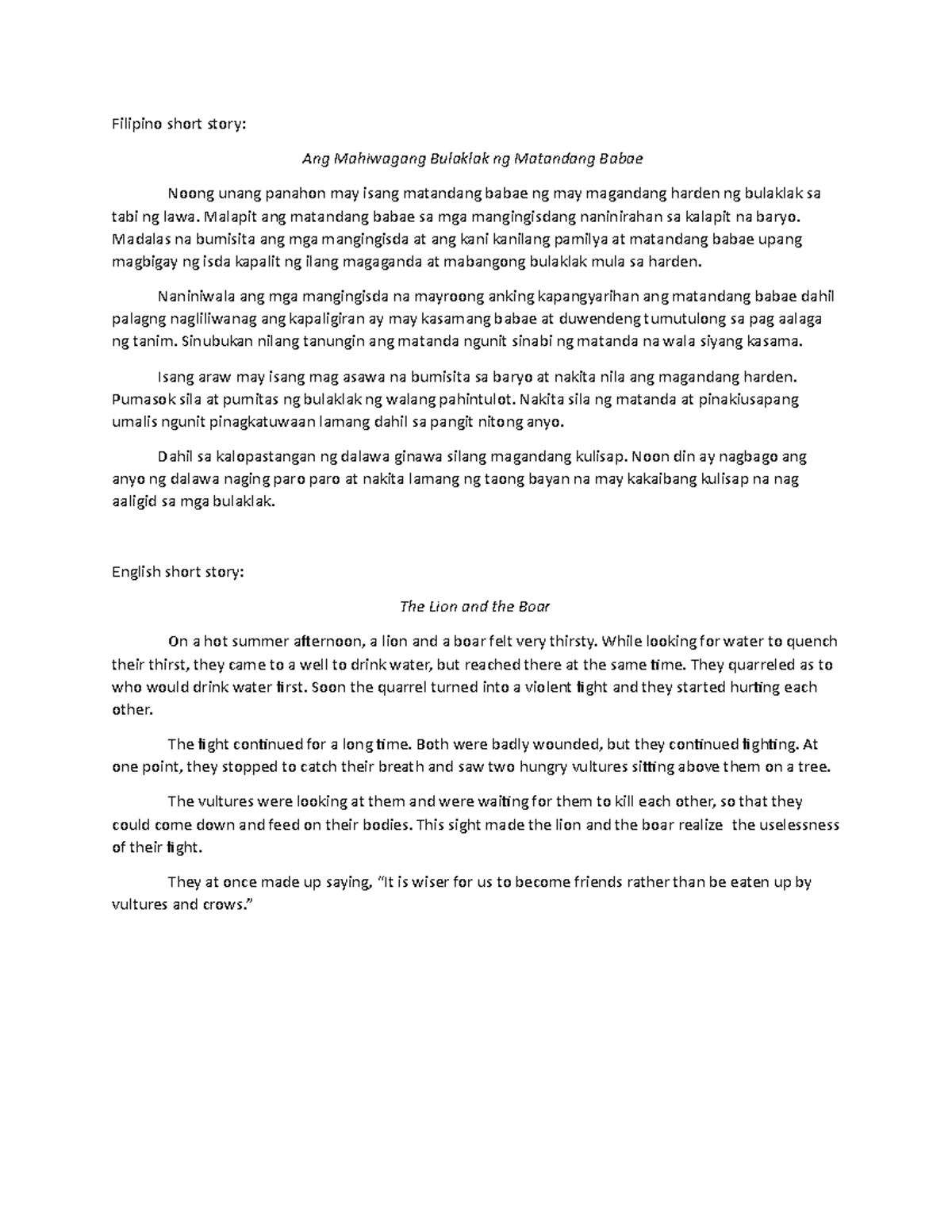 Pinpin short stories Filipino Short Story Ang Mahiwagang Bulaklak Ng