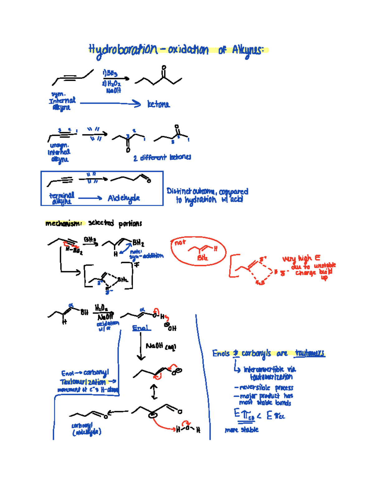 UNIT 2 - Hydroboration oxidation of Alkynes 2111202 1 μV InternalSym ...