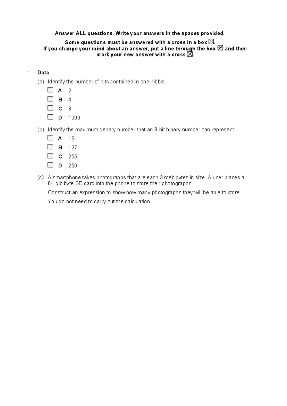 Y10 Mock Practise - Questions - Answer ALL questions. Write your ...