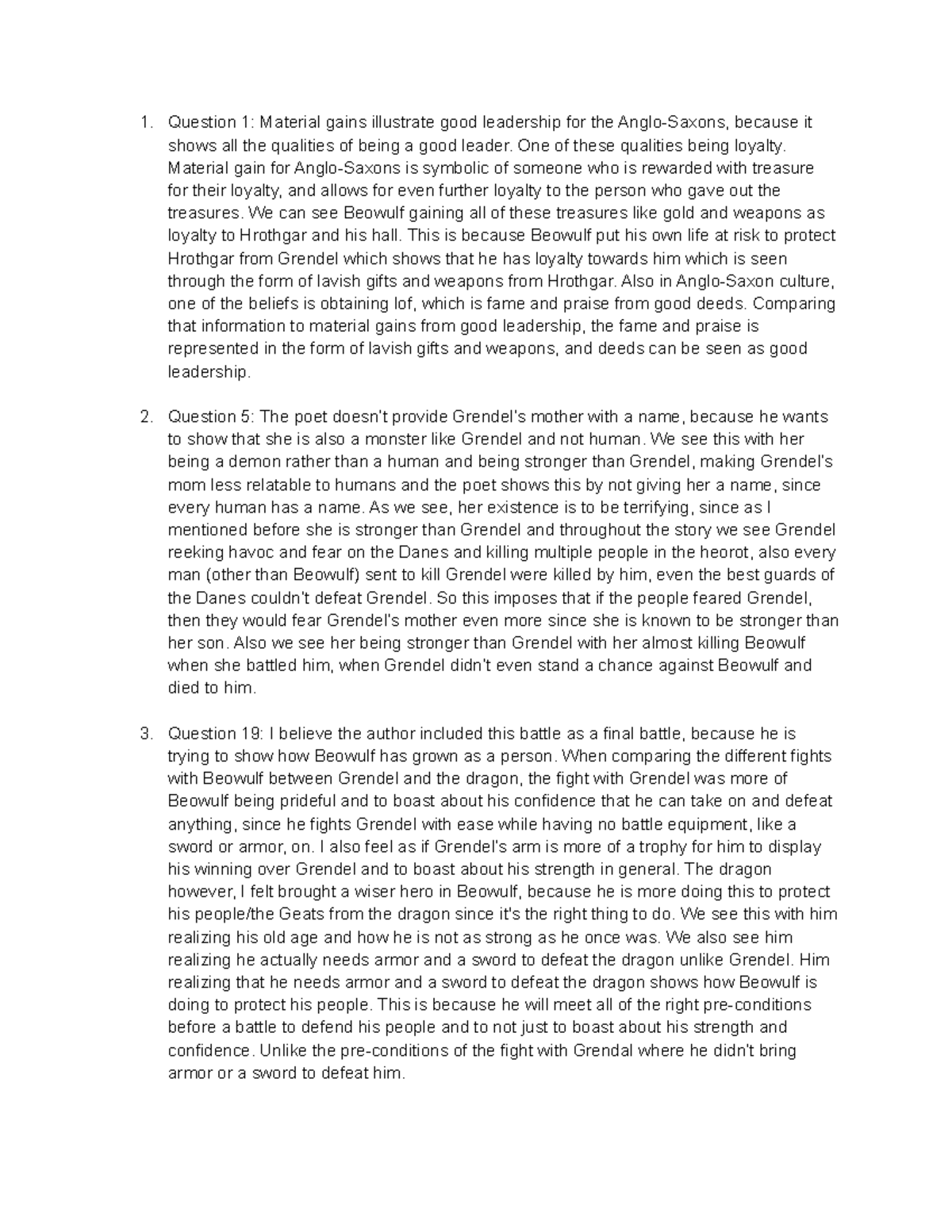 Socratic Makeup Work - On Beowulf and comparisons in the book ...