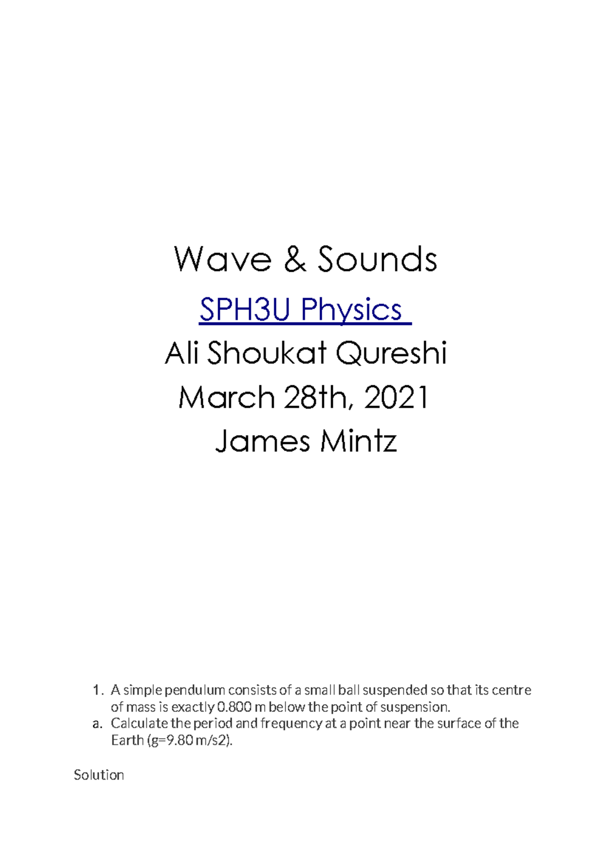 Wave and sound practisce materials that are useful lol - Wave & Sounds ...