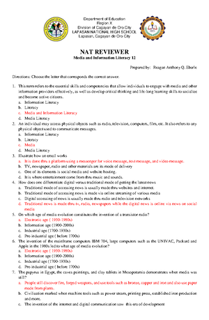 Student 1 Grade 12 -MIL Q1 Week1 final - 12 12 SENIOR HIGH SCHOOL 12 ...