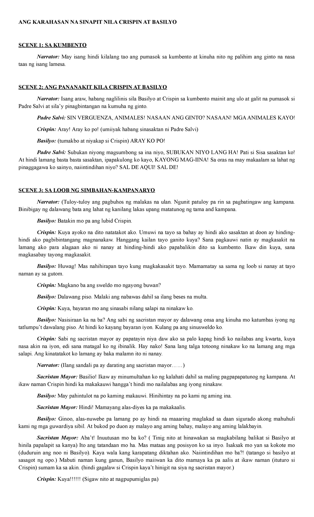 ANG Karahasan NA Sinapit NILA Crispin AT Basilyo - ANG KARAHASAN NA ...