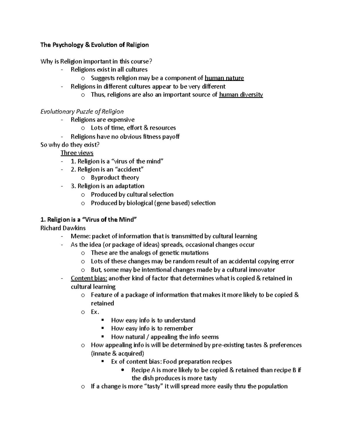 Human Nature 5- Psychology of Religion - The Psychology & Evolution of ...
