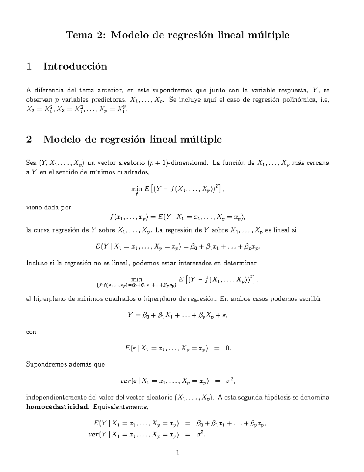Repaso Regresión L Múltiple - Tema 2: Modelo de regresi ́on lineal m ́ultiple 1 Introducci ́on A ...