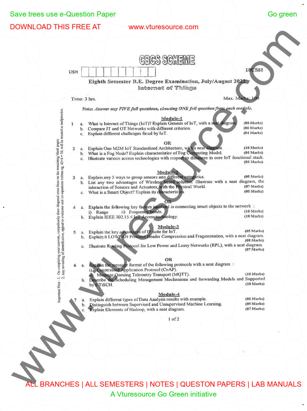 Aug-2022 - Internet Of Things - Studocu